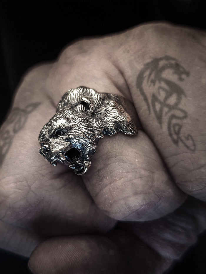 Bear Sterling Silver Ring